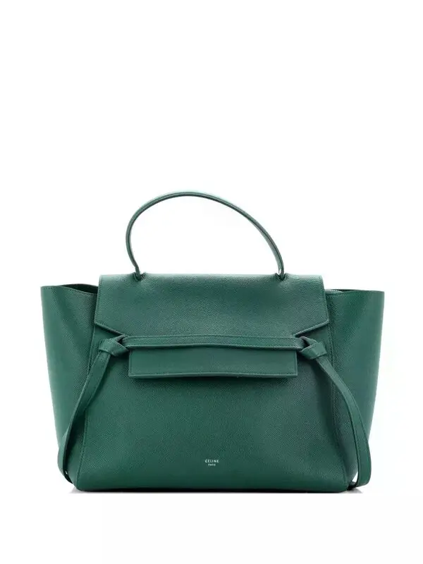 Celine Belt Bag Textured Leather Mini Shoulder Bag - Green