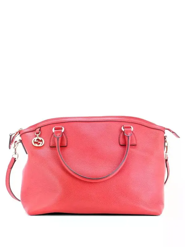 Gucci Gg Charm Convertible Dome Medium Satchel - Red