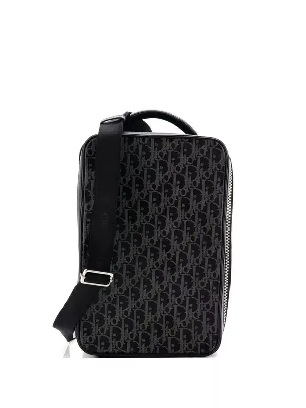 Dior World Tour Leather Crossbody Bag - Black