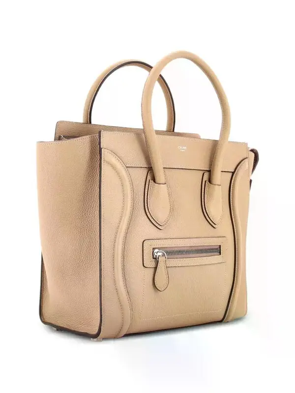 Celine Luggage Bag Grainy Leather Micro Tote - Neutrals