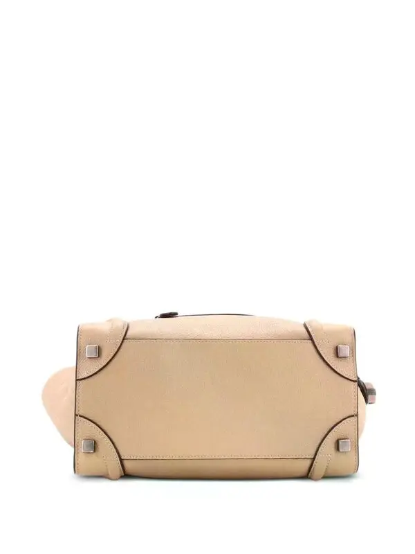 Celine Luggage Bag Grainy Leather Micro Tote - Neutrals