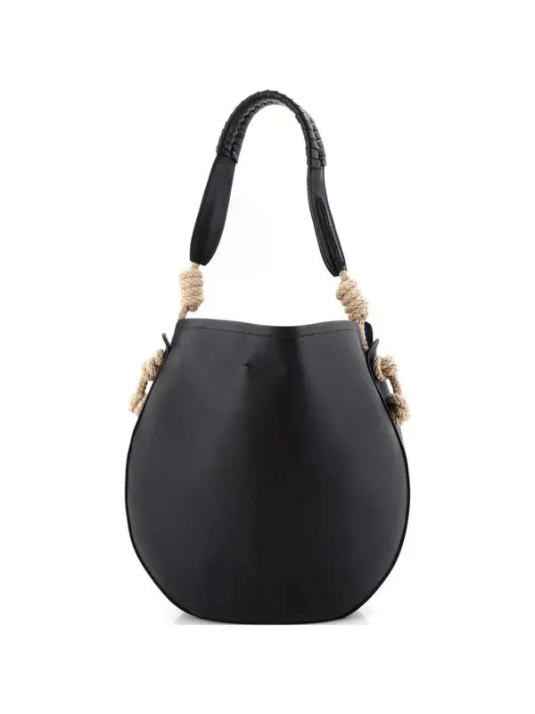 Prada Tambour Leather Shoulder Bag - Black