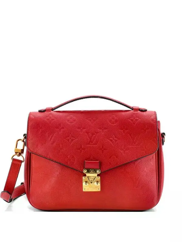 LOUIS VUITTON Pochette Metis Monogram Empreinte Leather Crossbody Bag - Red