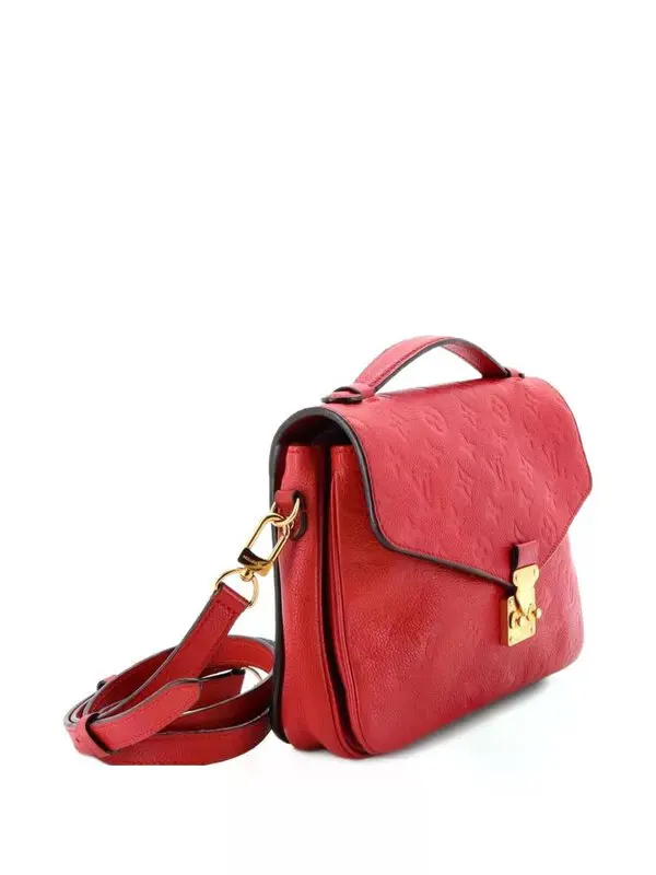 LOUIS VUITTON Pochette Metis Monogram Empreinte Leather Crossbody Bag - Red