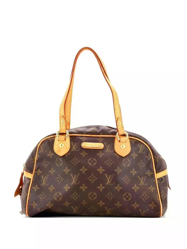 LOUIS VUITTON Montorgueil Handbag Monogram Canvas Pm Satchel - Brown