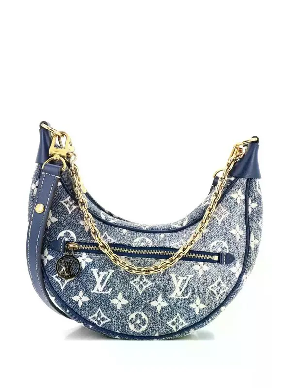 LOUIS VUITTON Loop Handbag Monogram Jacquard Denim Hobo Bag - Blue