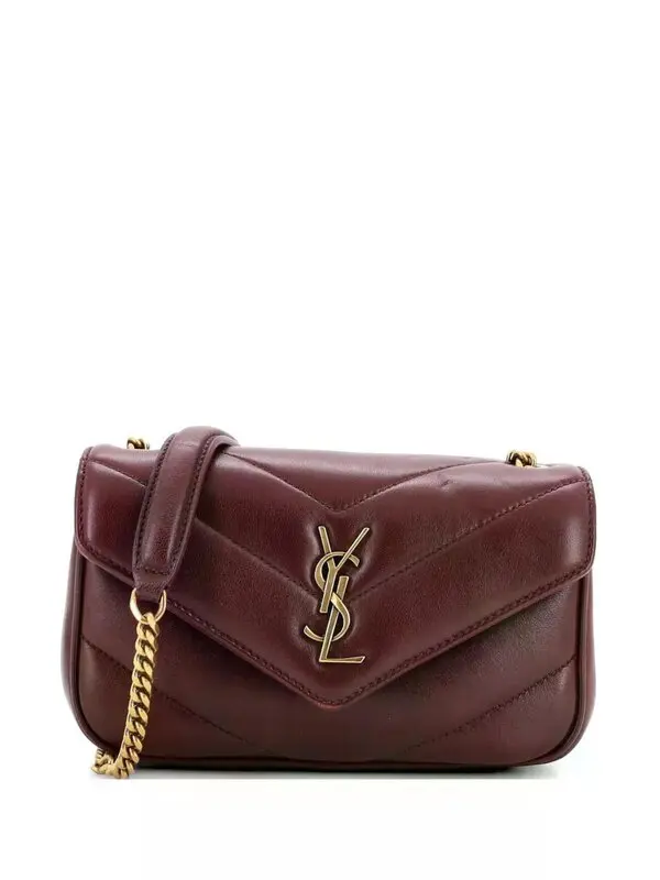 Saint Laurent Loulou Nm Matelasse Chevron Leather Mini Shoulder Bag - Red