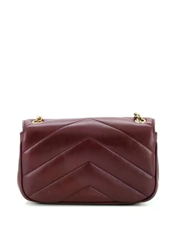 Saint Laurent Loulou Nm Matelasse Chevron Leather Mini Shoulder Bag - Red