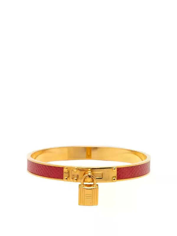 Hermès 2000-2025 Plated Epsom Kelly Cadena Lock Bangle Bracelet Costume Bracelet - Gold