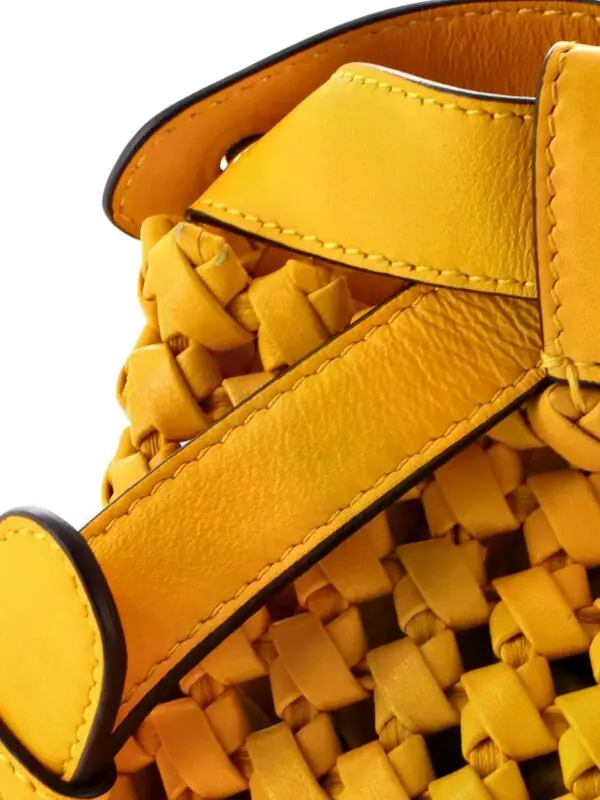 Fendi Peekaboo Regular Braided Leather Satchel - Orange