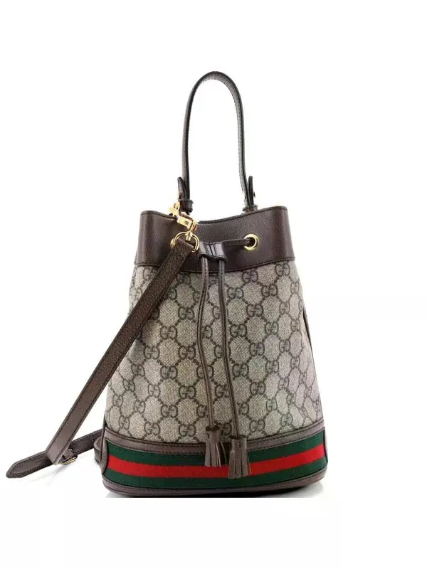 Gucci Ophidia Gg Coated Canvas Small Bucket Bag - Brown