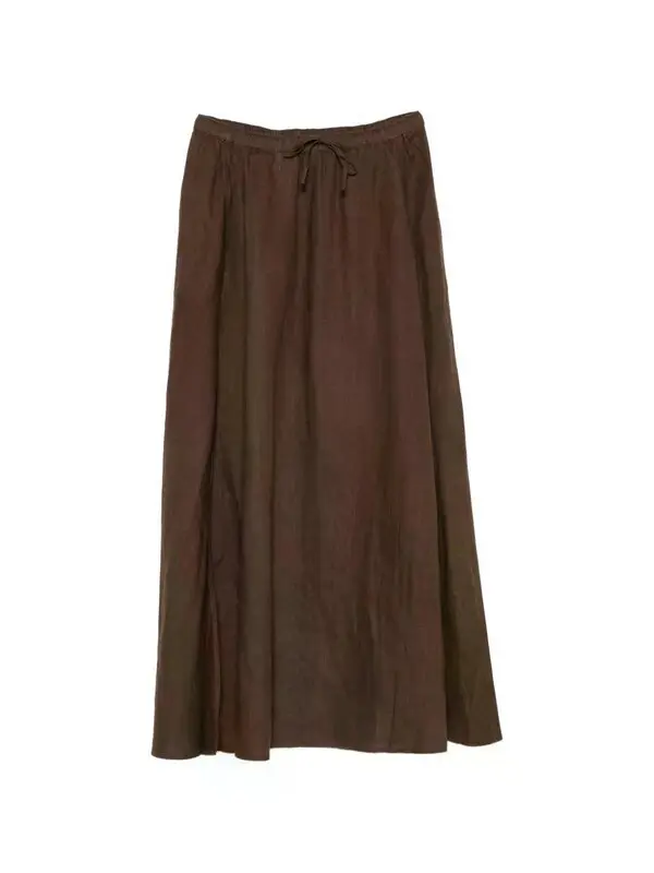 Closed Drawstring Maxi Skirt - Brown