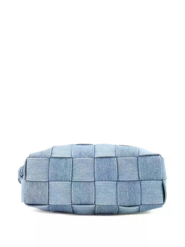 Bottega Veneta Cassette Maxi Intrecciato Denim Shoulder Bag - Blue