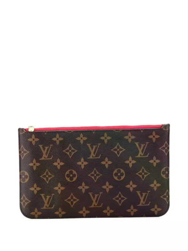 LOUIS VUITTON Neverfull Pochette Damier Large Pouch - Brown