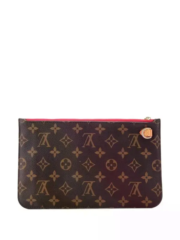 LOUIS VUITTON Neverfull Pochette Damier Large Pouch - Brown