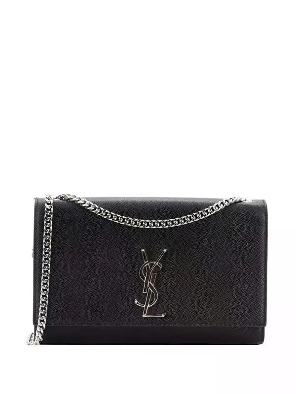 Saint Laurent Classic Monogram Grainy Leather Medium Crossbody Bag - Black
