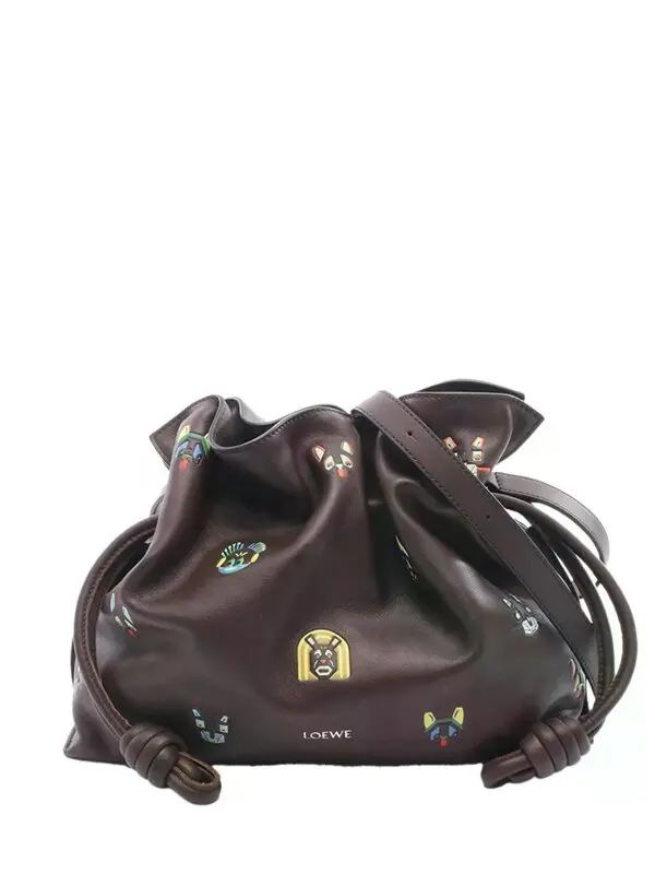 Loewe 2010-2026 Medium Nappa Cats Flamenco Knot Clutch Crossbody Bag - Brown