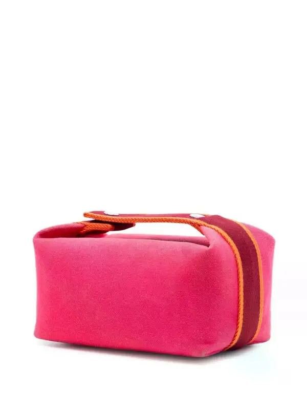 Hermès Small Toile Bride A Brac Case Vanity Bag - Pink