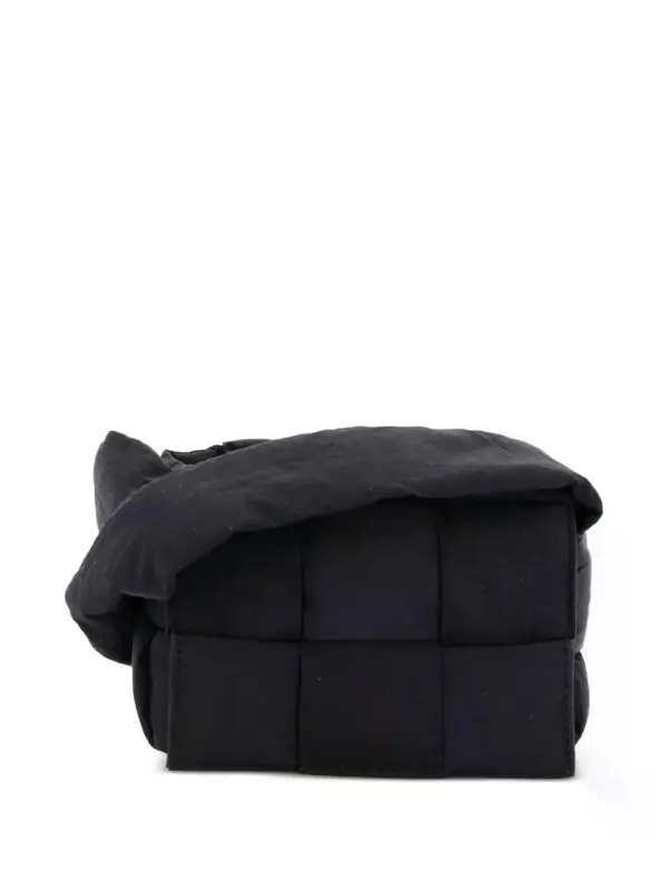 Bottega Veneta Cassette Maxi Intrecciato Nylon Extra Mini Crossbody Bag - Black