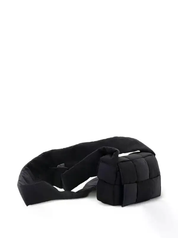 Bottega Veneta Cassette Maxi Intrecciato Nylon Extra Mini Crossbody Bag - Black