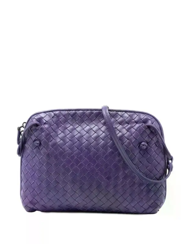 Bottega Veneta Nappa Intrecciato Nodini Crossbody Bag - Purple