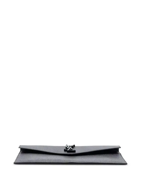 Saint Laurent Uptown Pouch Leather Clutch Bag - Black