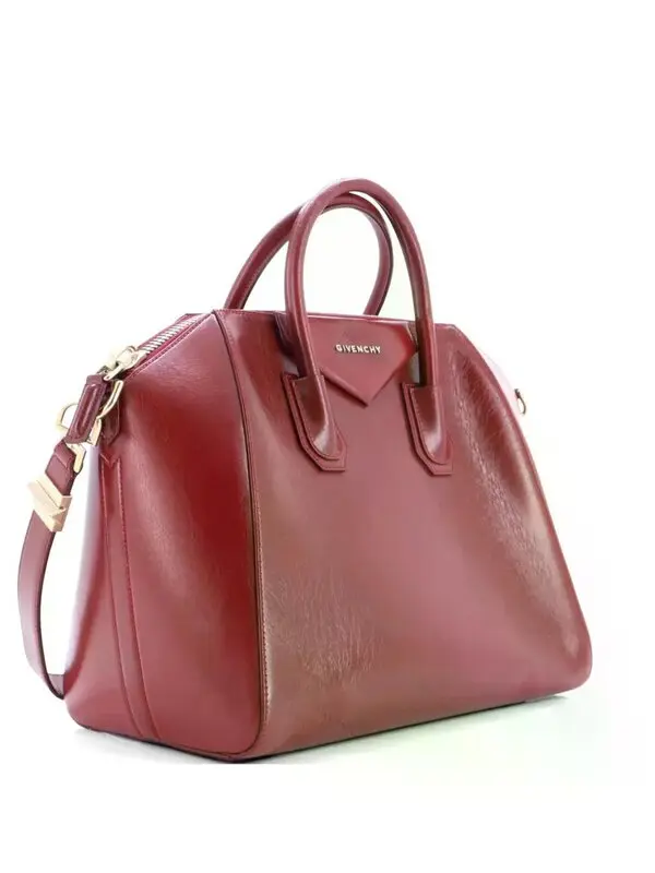 Givenchy Antigona Glazed Leather Medium Satchel - Red