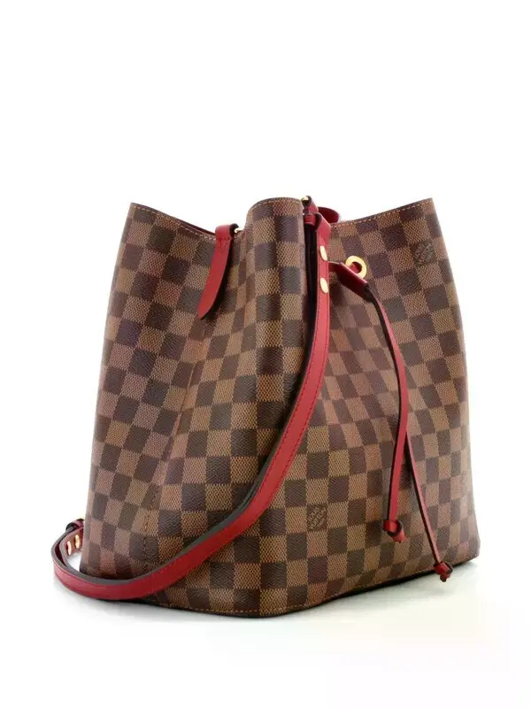 LOUIS VUITTON Néonoé Mm Bucket Bag Damier With Leather - Brown