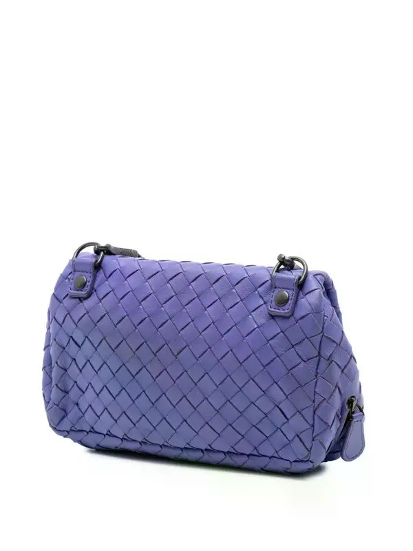 Bottega Veneta Mini Nappa Intrecciato Expandable Chain Flap Crossbody Bag - Purple