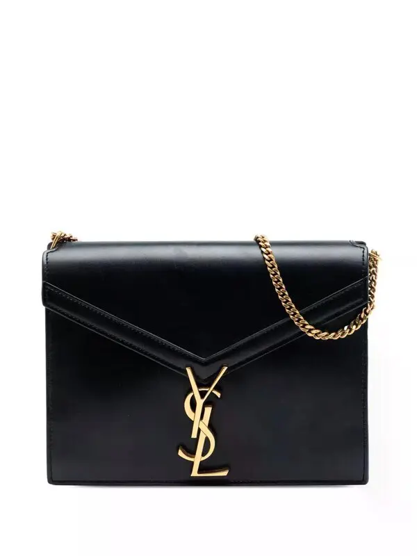Saint Laurent Smooth Calfskin Monogram Cassandra Clasp Shoulder Bag - Black