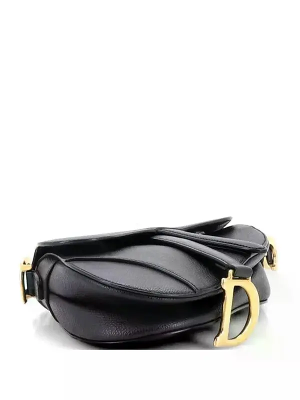 Dior Saddle Handbag Leather Mini Shoulder Bag - Black