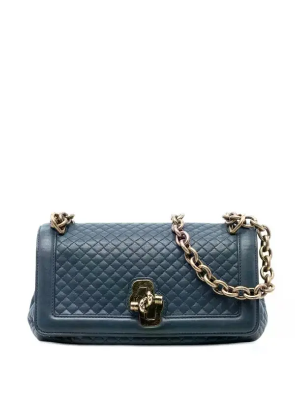 Bottega Veneta Quilted Leather Olimpia Knot Shoulder Bag - Blue