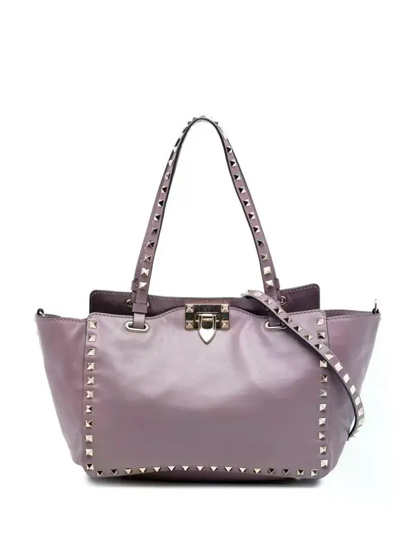 Valentino Garavani Rockstud Trapeze Satchel - Purple