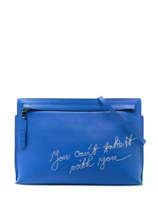 Loewe Embroidered Anagram T Pouch - Blue