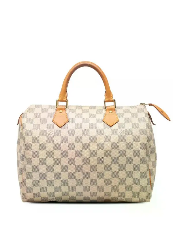 LOUIS VUITTON 2009 Damier Azur Speedy 30 Boston Bag - White