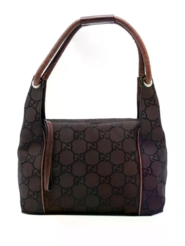 Gucci Gg Nylon Hobo Bag - Brown