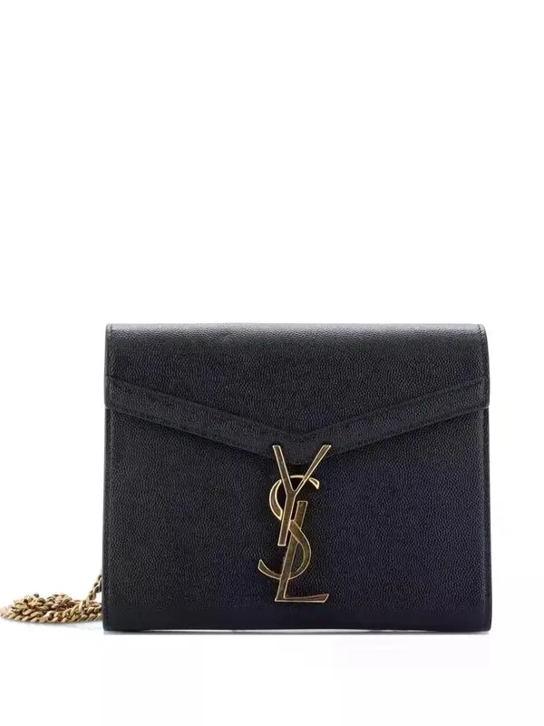 Saint Laurent Cassandra Chain Wallet Mini Crossbody Bag - Black