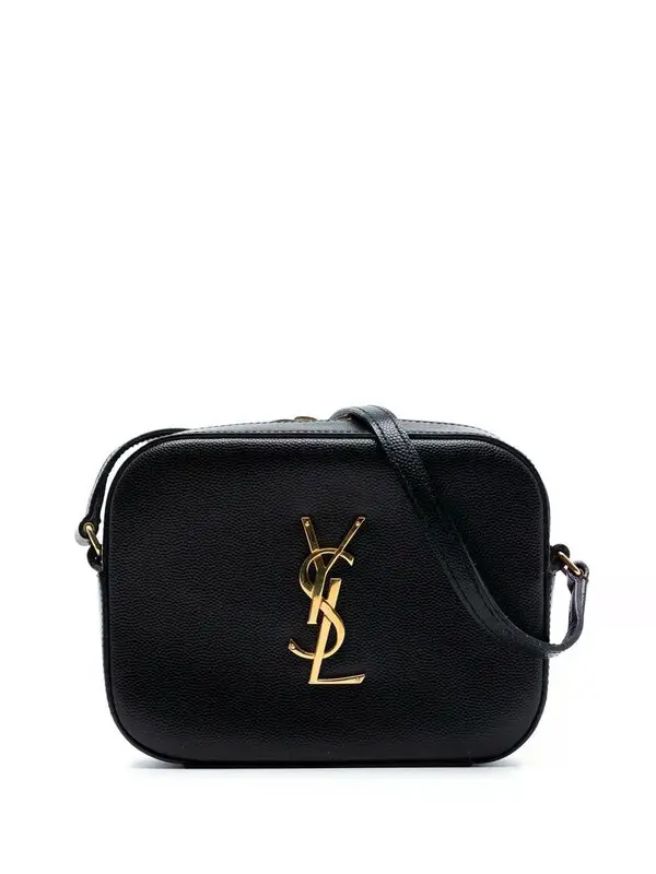 Saint Laurent 2015 Small Grain De Poudre Classic Monogram Camera Bag Crossbody Bag - Black