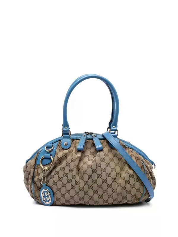 Gucci Gg Canvas Sukey Satchel - Blue