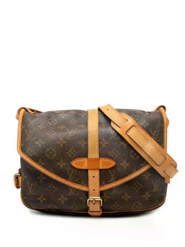 LOUIS VUITTON 2003 Monogram Saumur 30 Crossbody Bag - Brown