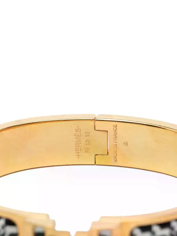 Hermès 2010-2026 Narrow Enamel Cheval Pixel Clic H Bracelet - Black