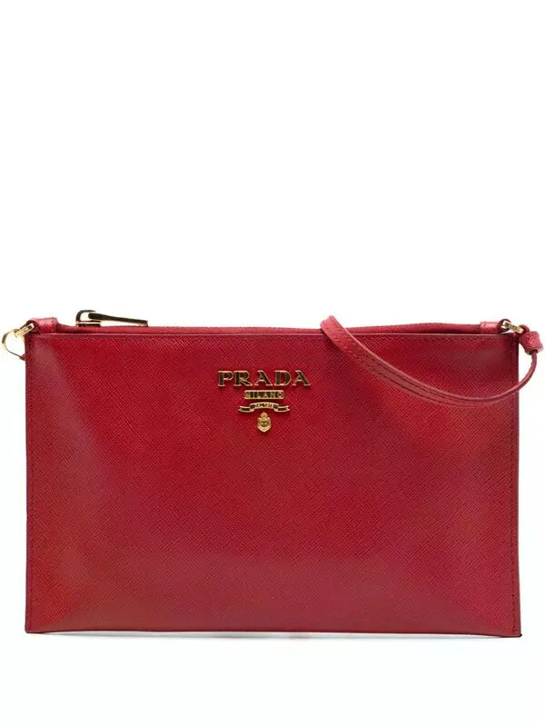 Prada 2010-2025 Saffiano Shoulder Bag - Red