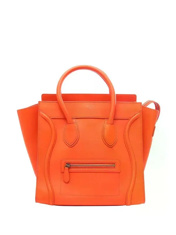 Celine 2010-2026 Mini Leather Luggage Tote Bag - Orange