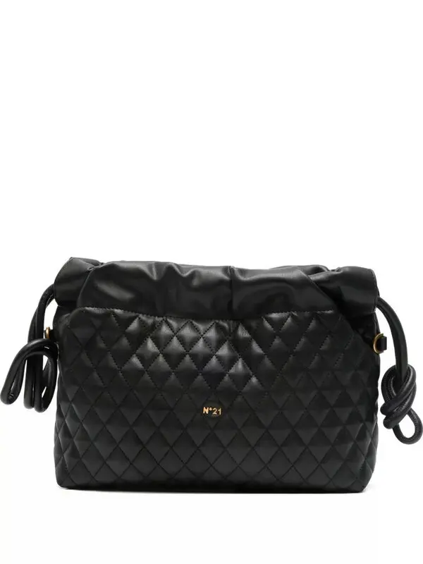 N°21 Eva Quilted Shoulder Bag - Black