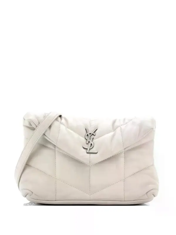 Saint Laurent Loulou Puffer Mini Shoulder Bag - Neutrals
