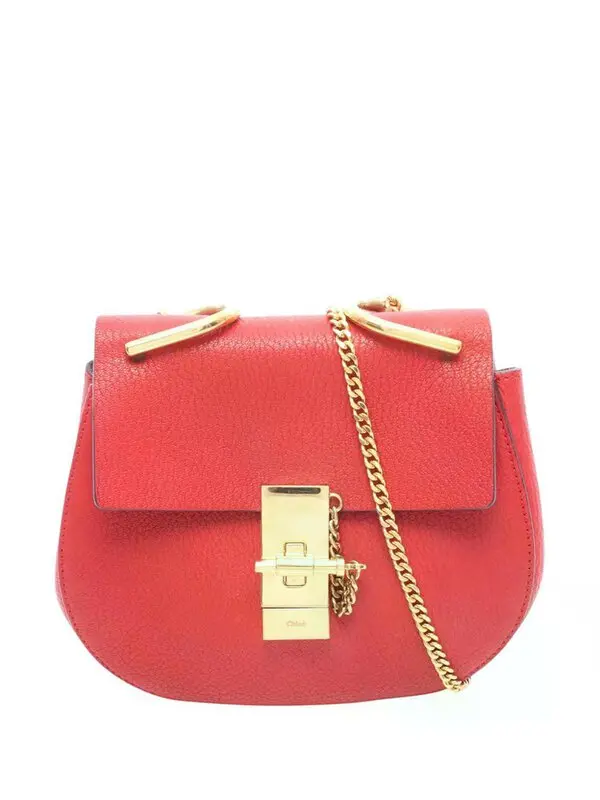 Chloé 2010-2026 Mini Leather Drew Crossbody Bag - Red