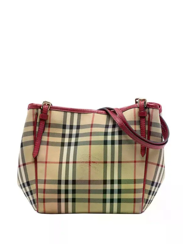 Burberry Haymarket Check Canvas Canterbury Tote Bag - Red