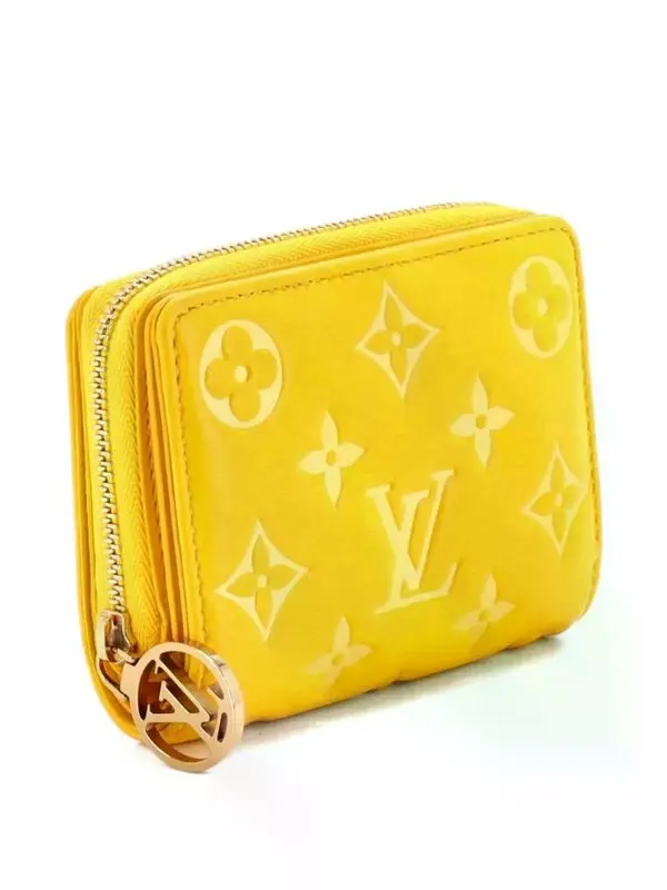LOUIS VUITTON Coussin Lou Wallet Monogram Embossed Lambskin Small Wallets - Yellow