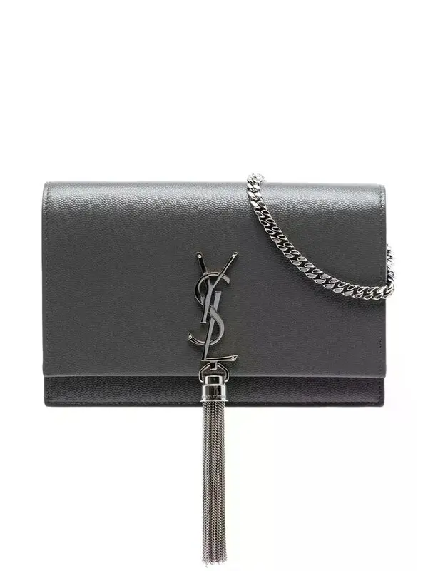 Saint Laurent Monogram Kate Tassel Wallet On Chain - Grey