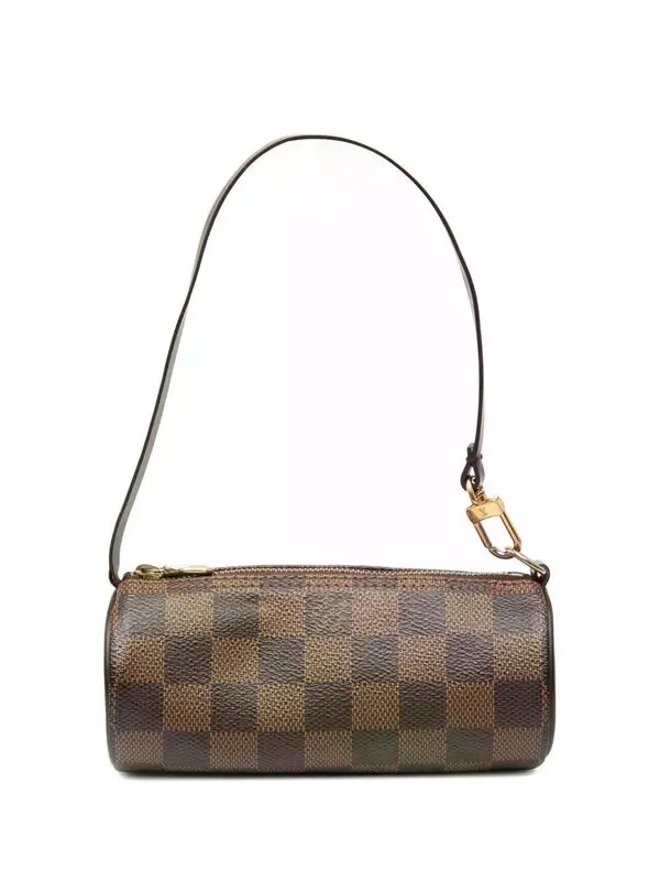 LOUIS VUITTON Damier Ebene Papillon Pochette Handbag - Brown